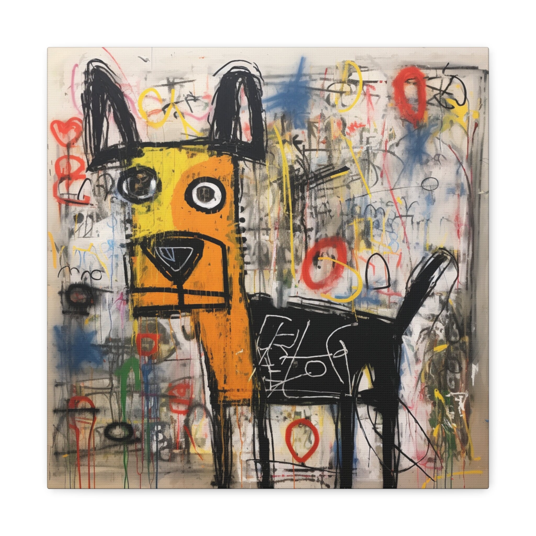 Dog Basquiat Inspired Art, Canvas Prints, Canvas Art, Wall Decor, Jean ...