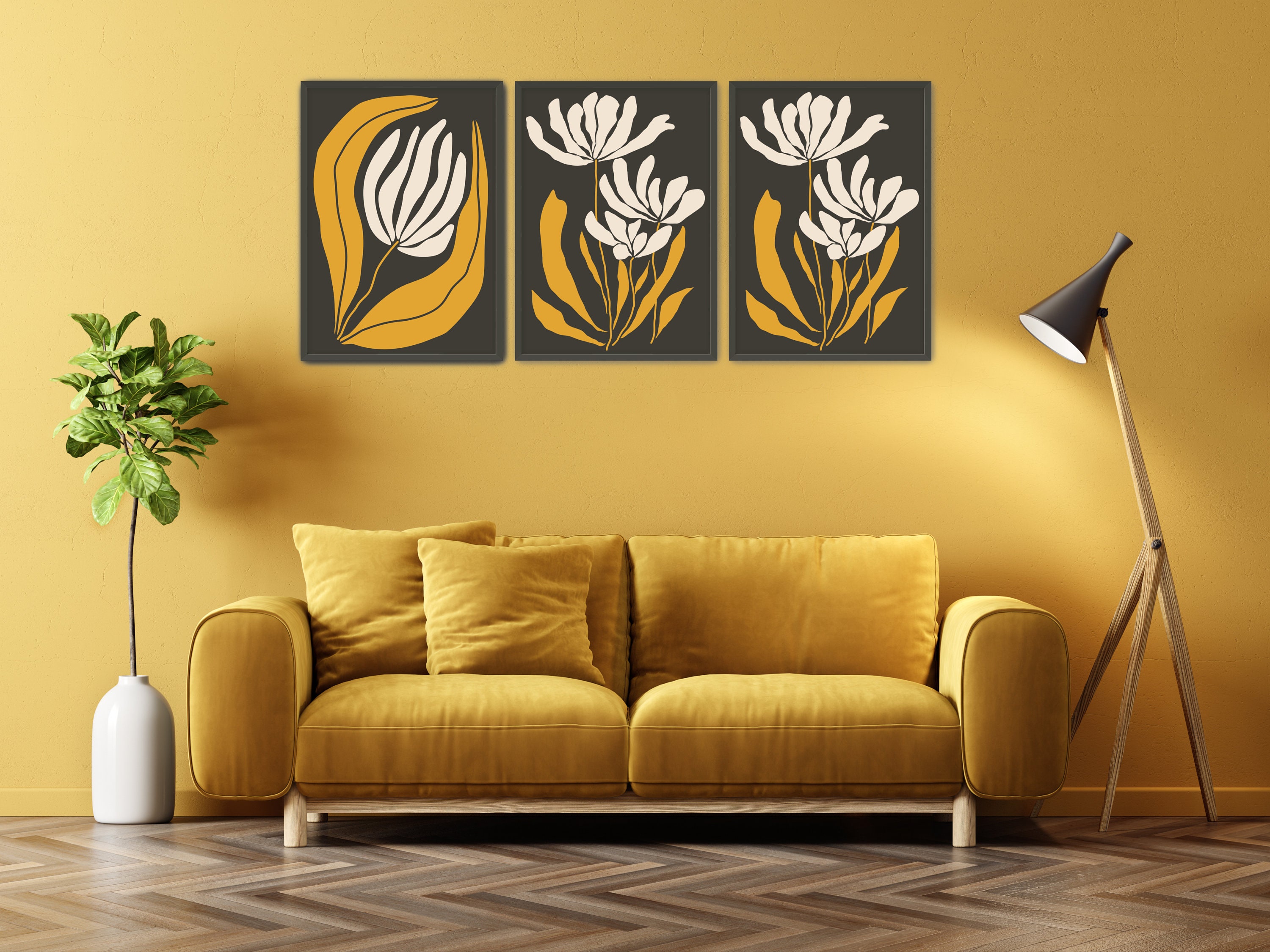 Contemporary Flower Art Set [POSTER] - Modern Contemporary Art ...