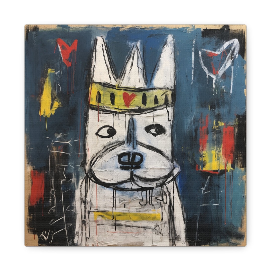 Crown Dog Brother - Jean Michel Basquiat Inspired Art Unique Abstract ...