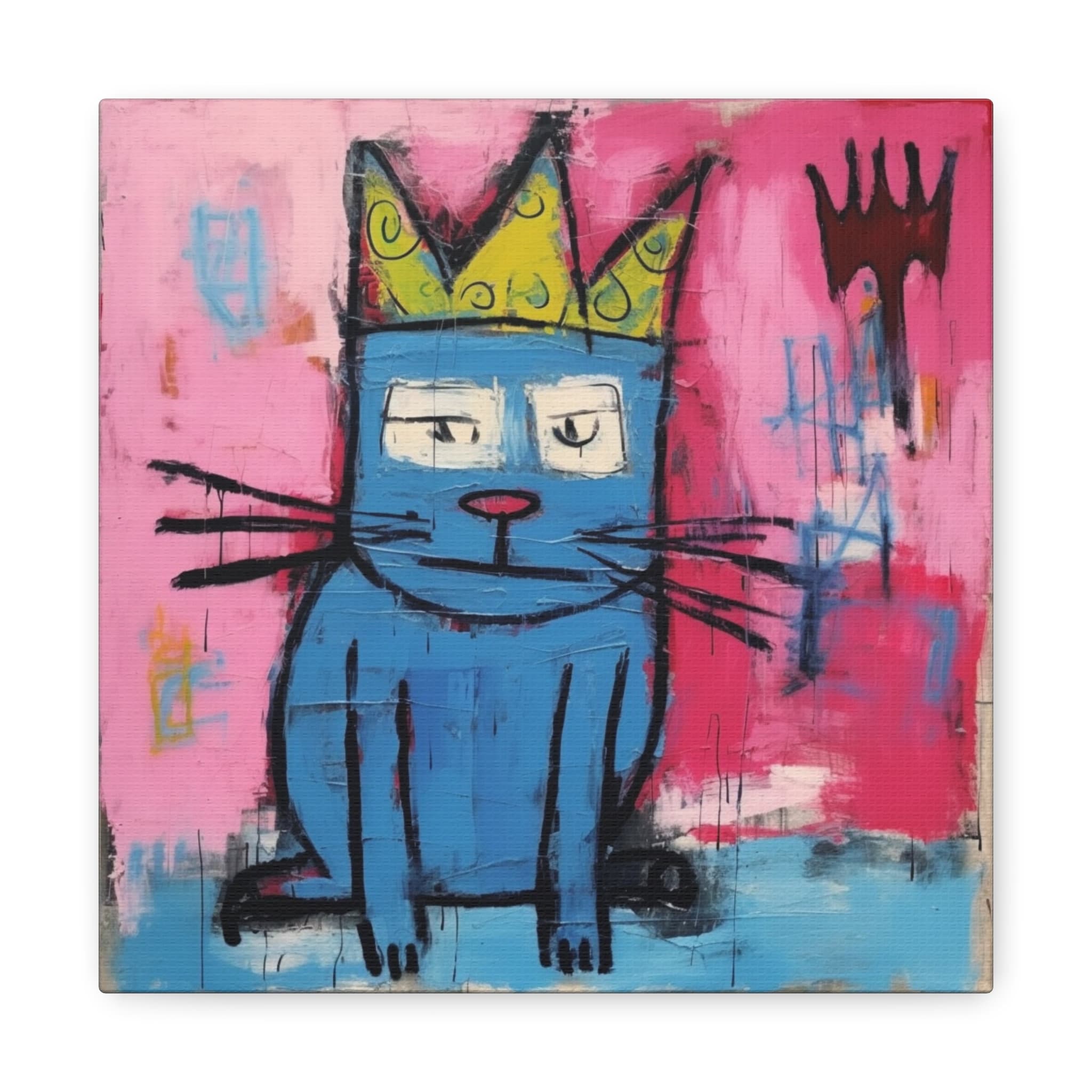 Cat With A Crown Basquiat Inspired Art, Canvas Prints, Canvas Art, Wall ...