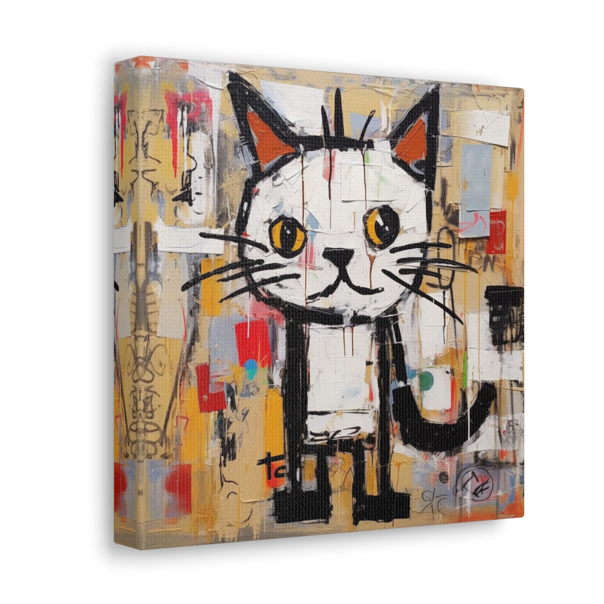 Cat Basquiat Inspired Art, Canvas Prints, Canvas Art, Wall Decor, Jean ...