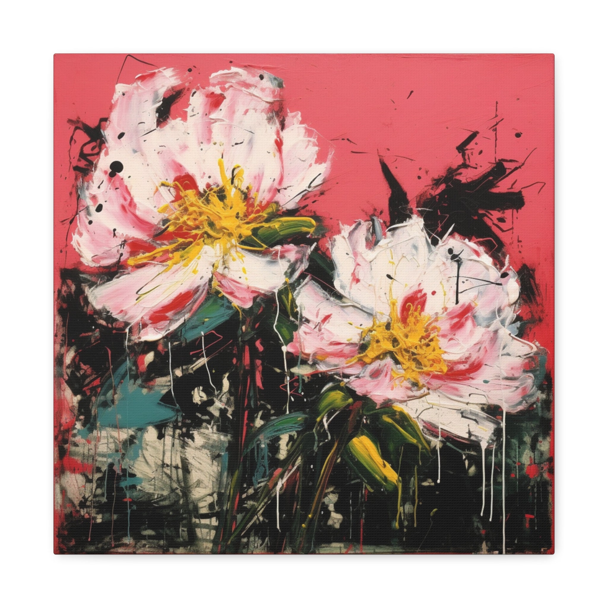Flower Jean Michel Basquiat Inspired Art. Unique Abstract Painting ...
