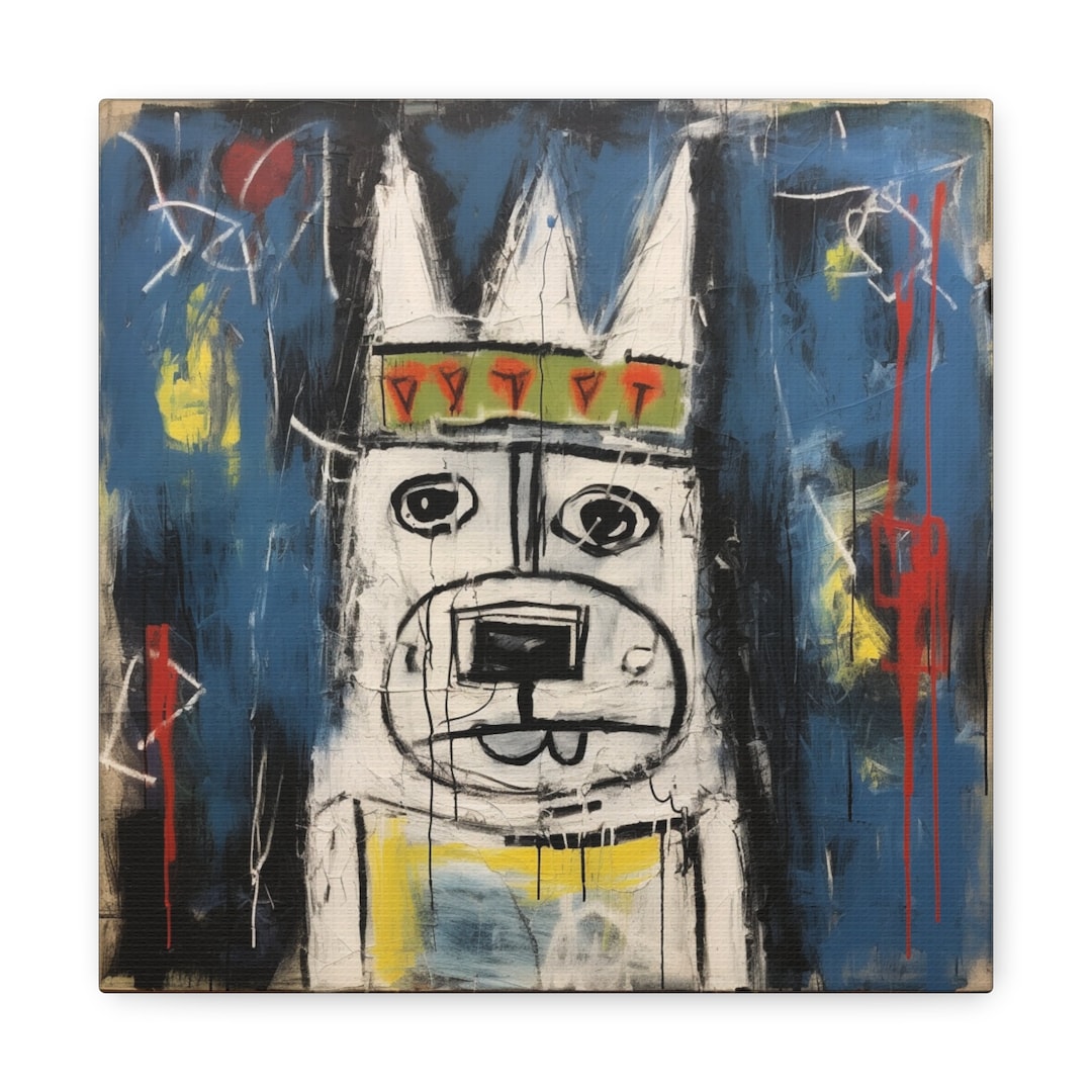 Crown Dog - Jean Michel Basquiat Inspired Art Unique Abstract Painting ...