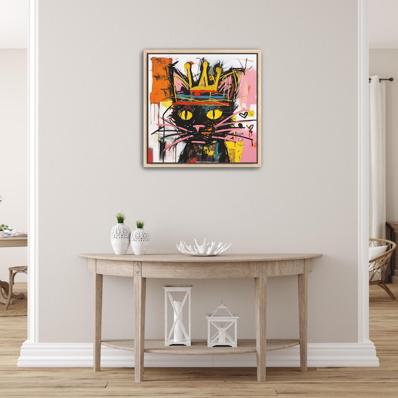 A Cat With A Crown - Cat Painting Graffiti Art Canvas Prints, Canvas ...
