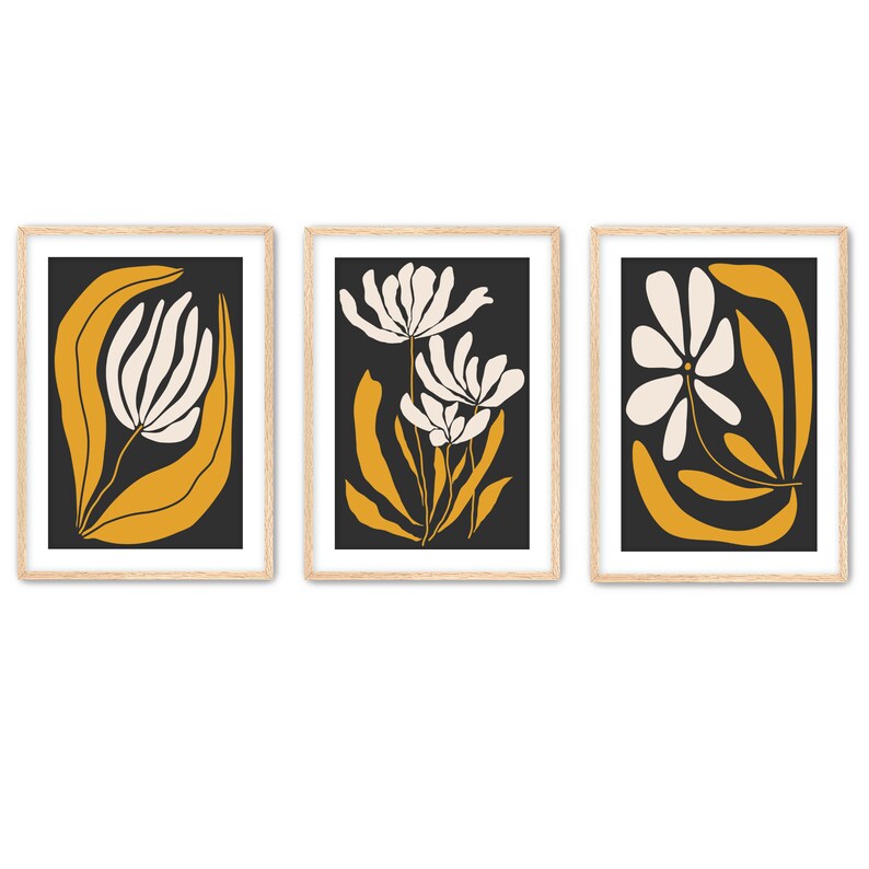Contemporary Flower Art Set [POSTER] - Modern Contemporary Art ...