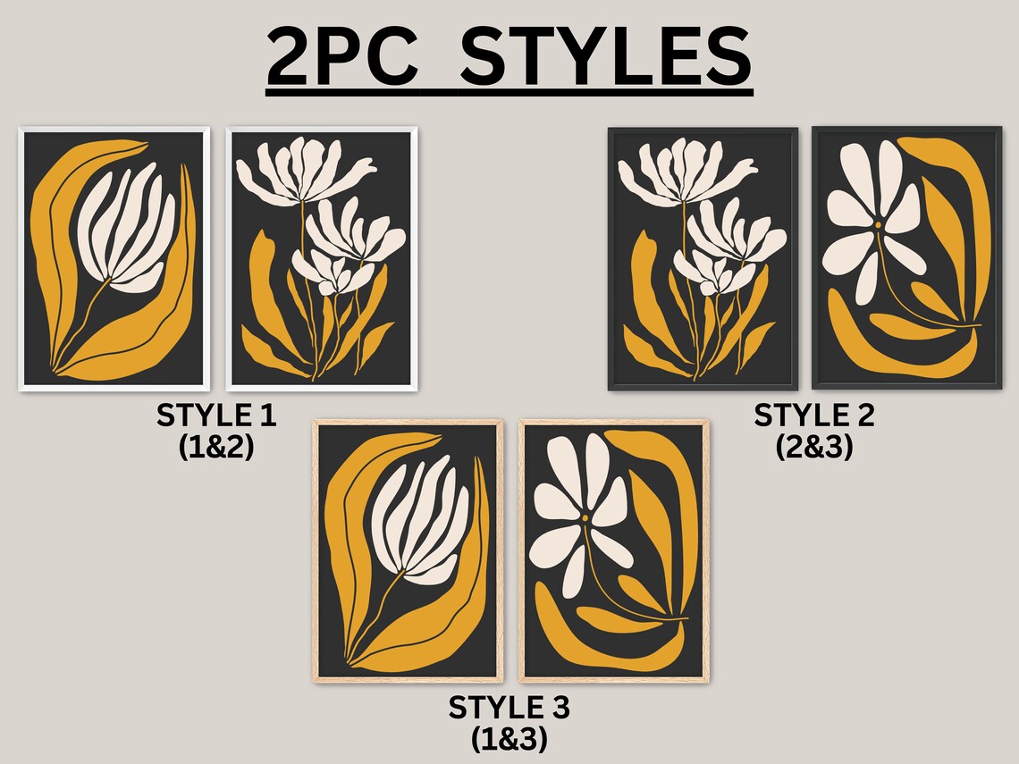 Contemporary Flower Art Set [POSTER] - Modern Contemporary Art ...