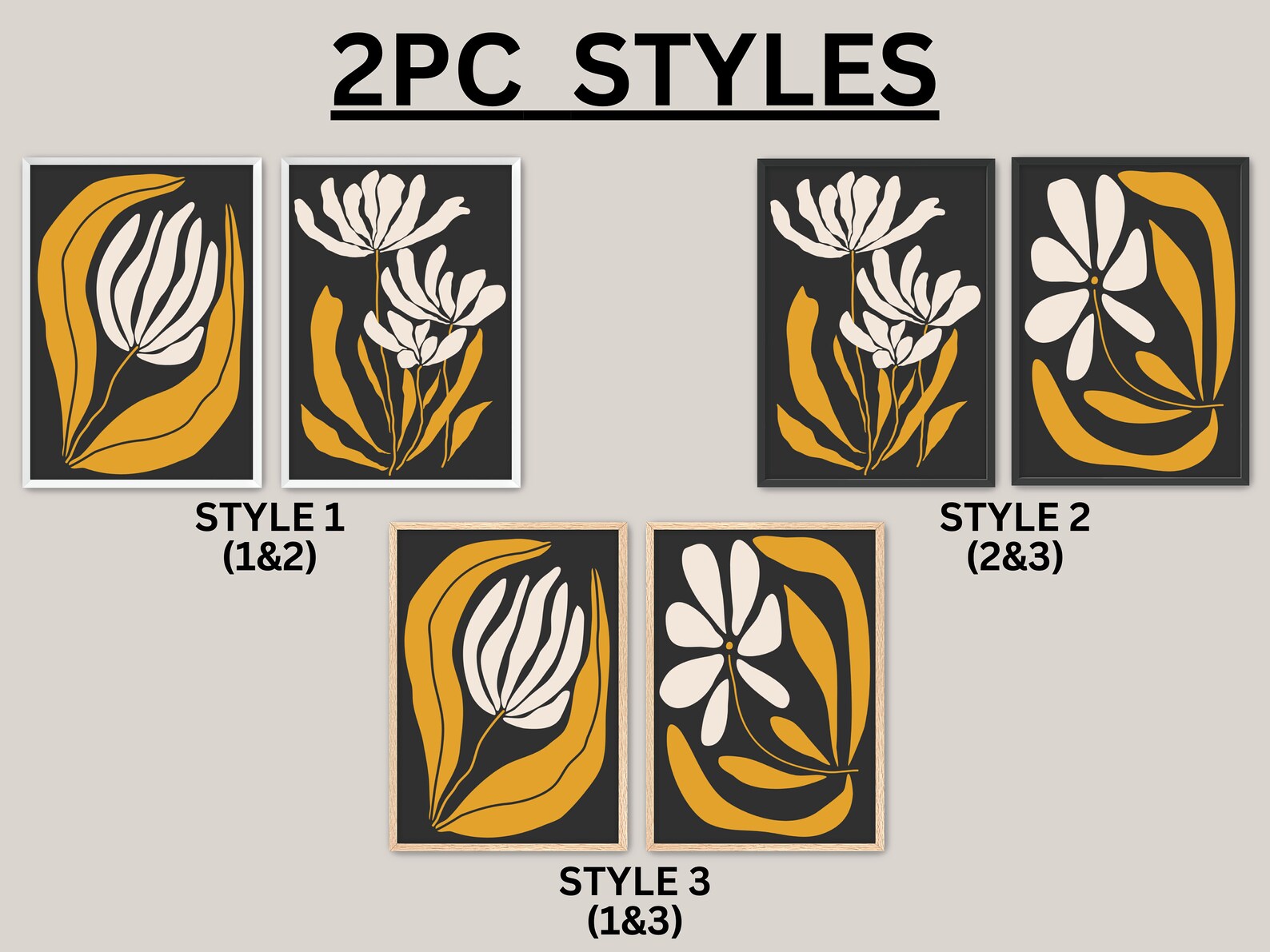 Contemporary Flower Art Set [POSTER] - Modern Contemporary Art ...