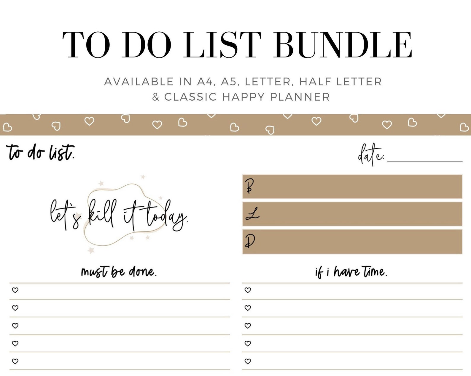 To Do List Pages Daily to Do List Digital to Do List - Etsy