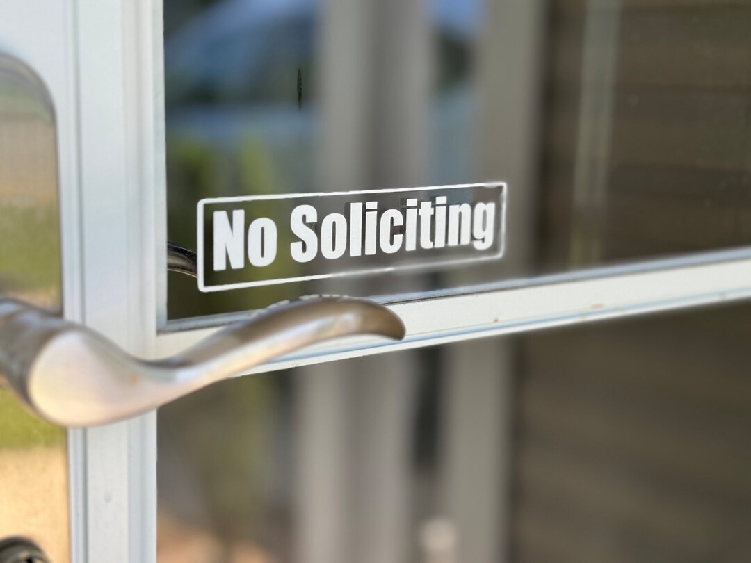 No Soliciting Decal Window Decal Store Front Sticker Vinyl Decal ...