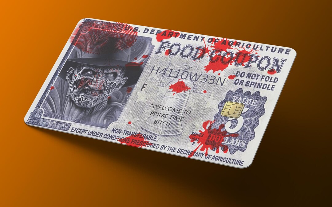 Funny Food Coupon Halloween Freddy Krueger Credit Card Wrap - Etsy