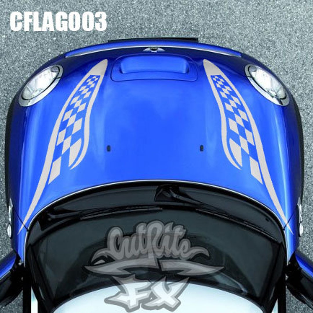 Vinyl Body Graphics Mini Cooper Checkered Hood CFLAG03H - Etsy