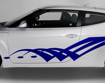 2x Side Vinyl Stripes Body Decal Vinyl Graphics Sticker Design for ...