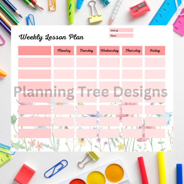 Preschool Lesson Plan Template Weekly - Etsy
