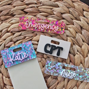 Custom Acrylic Badge Topper, Badge Buddy Topper, ID Holder, Acrylic ...