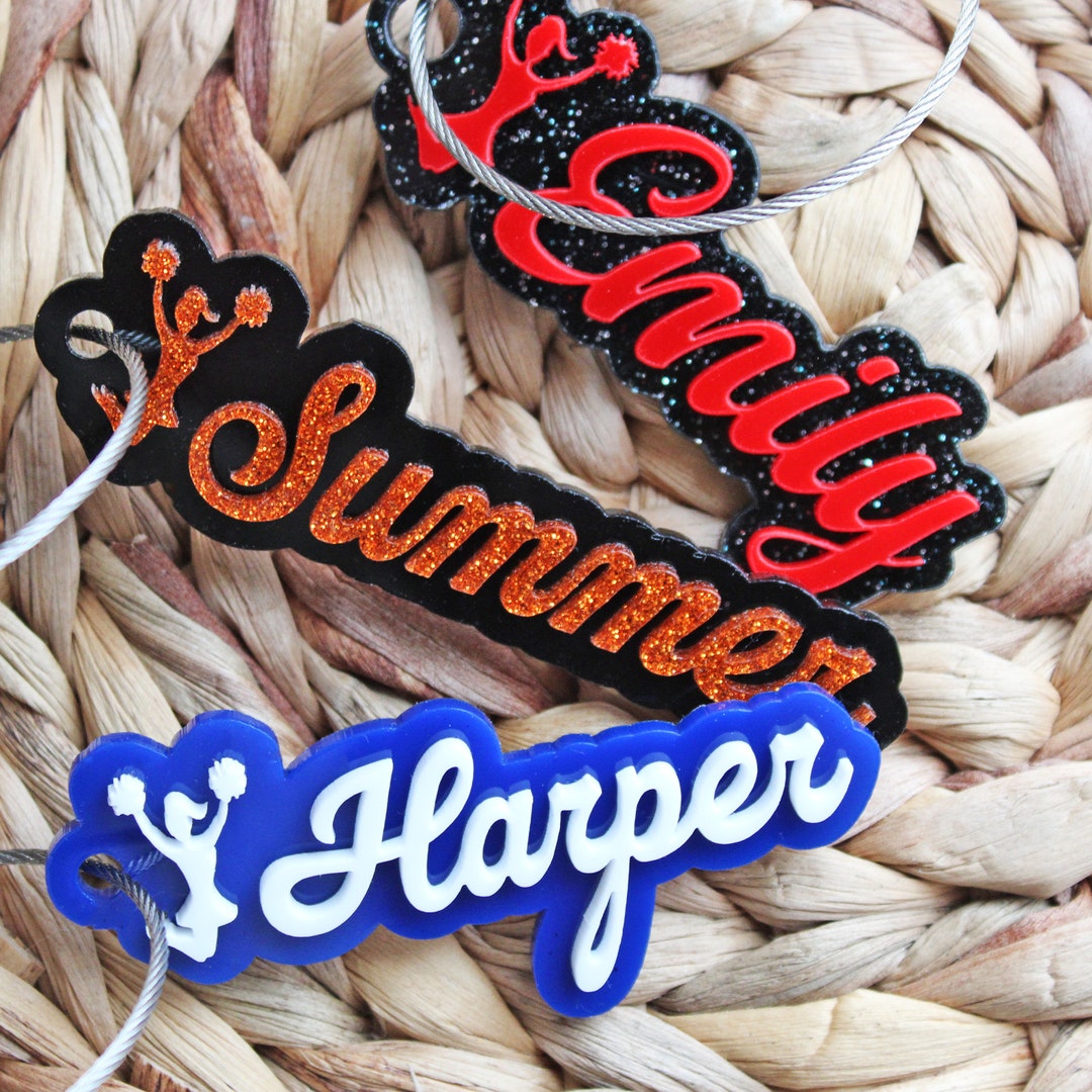 Cheer Keychain, Cheerleading Key Chain, Cheerleading Bag Name ...
