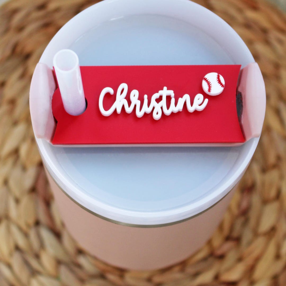 Baseball Stanley Name Plate, Monogram Stanley Topper, Baseball Tumbler ...