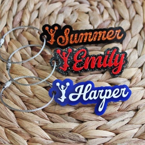 Cheer Keychain, Cheerleading Key Chain, Cheerleading Bag Name ...