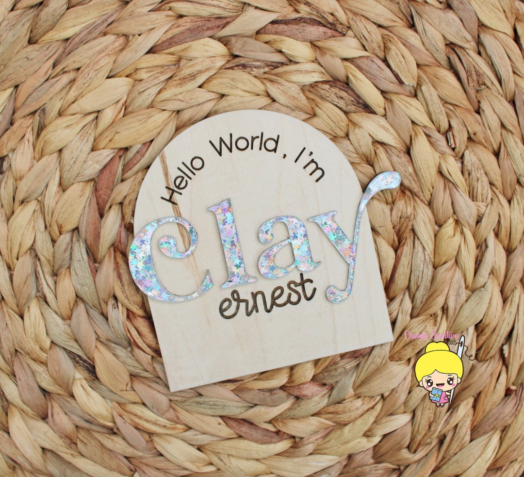 Name Sign , Mini Baby Name Sign , Name Announcement ,hello My Name is ...