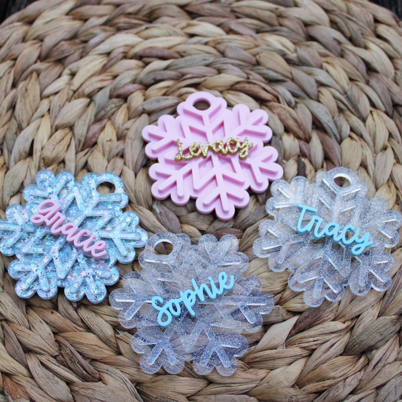 Snowflake Stanley Name Plate Monogram Stanley Topper - Etsy