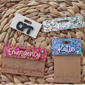 Custom Acrylic Badge Topper, Badge Buddy Topper, ID Holder, Acrylic ...