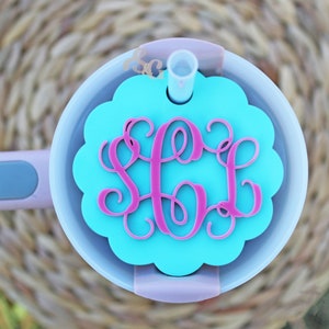 Monogram Stanley Name Plate, Monogram Stanley Topper - Etsy
