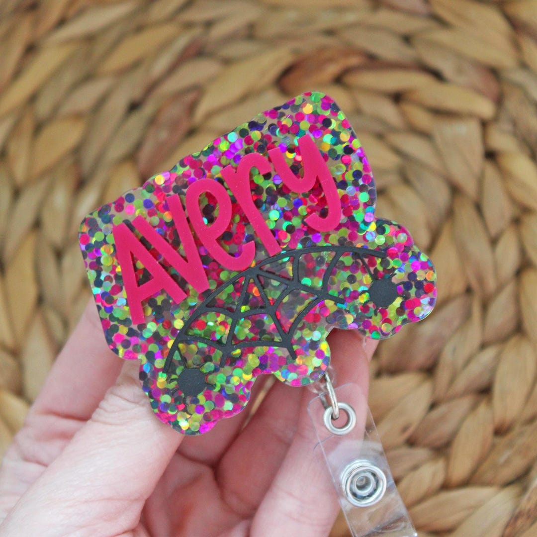 Custom Name Badge Reel, Personalized Retractable ID Badge Holder, Name ...
