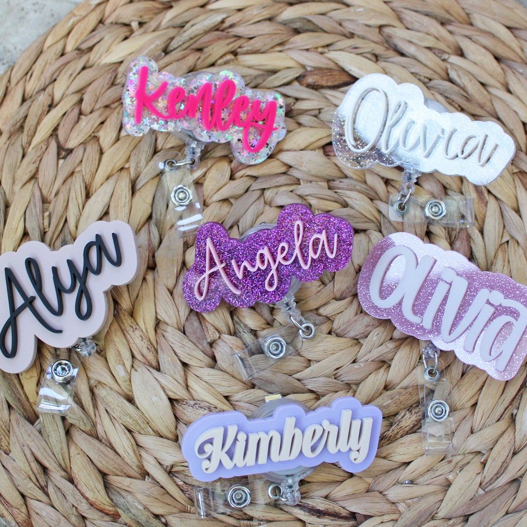 Name Badge Reel, Custom Name Badge Reel, Personalized Retractable ID ...
