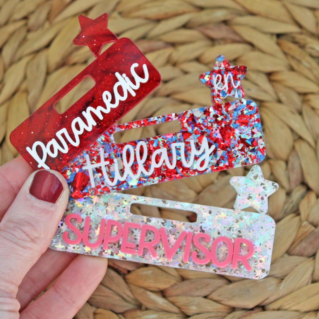 Custom Acrylic Badge Topper, Badge Buddy Topper, ID Holder, Acrylic ...