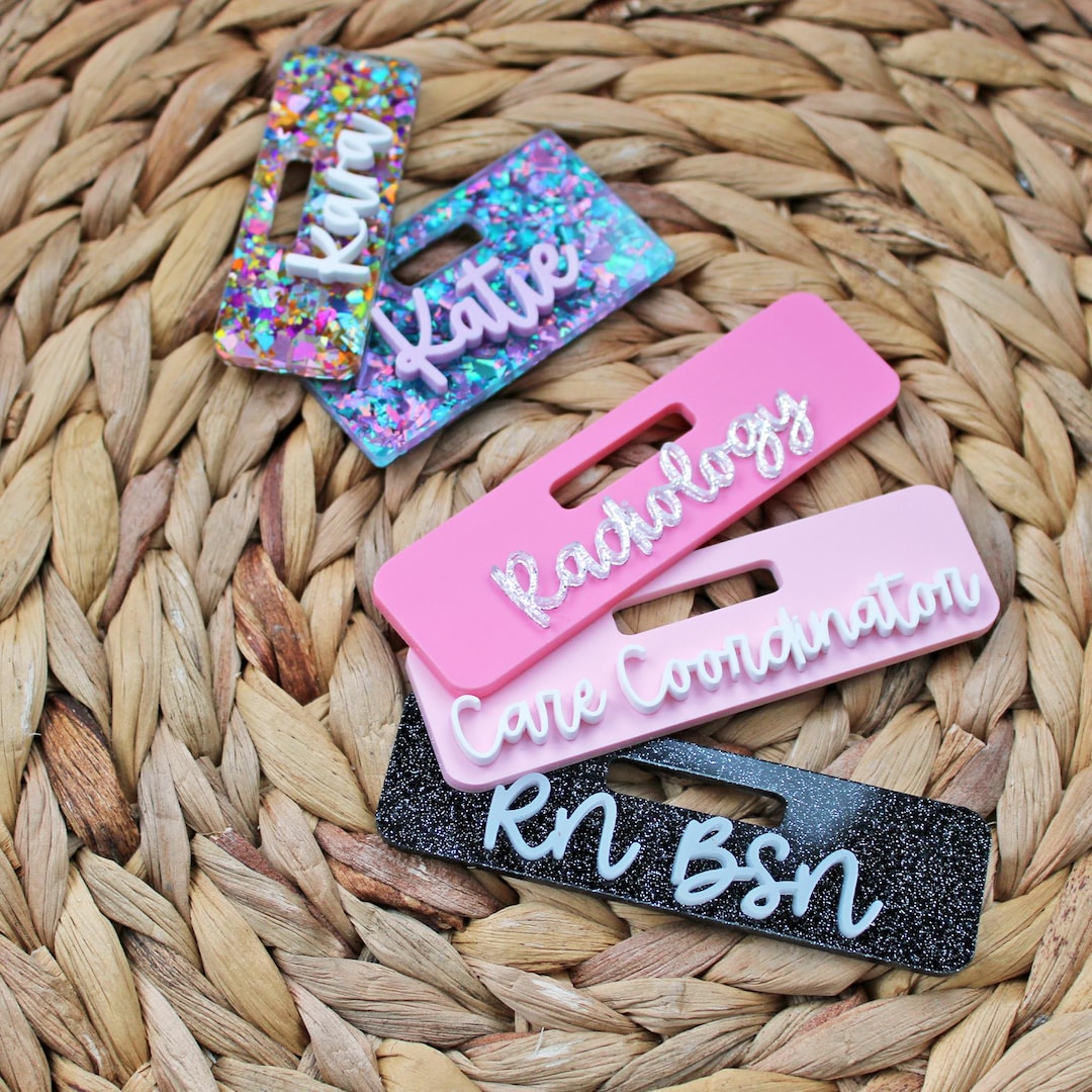 Custom Acrylic Badge Topper, Badge Buddy Topper, ID Holder, Acrylic ...
