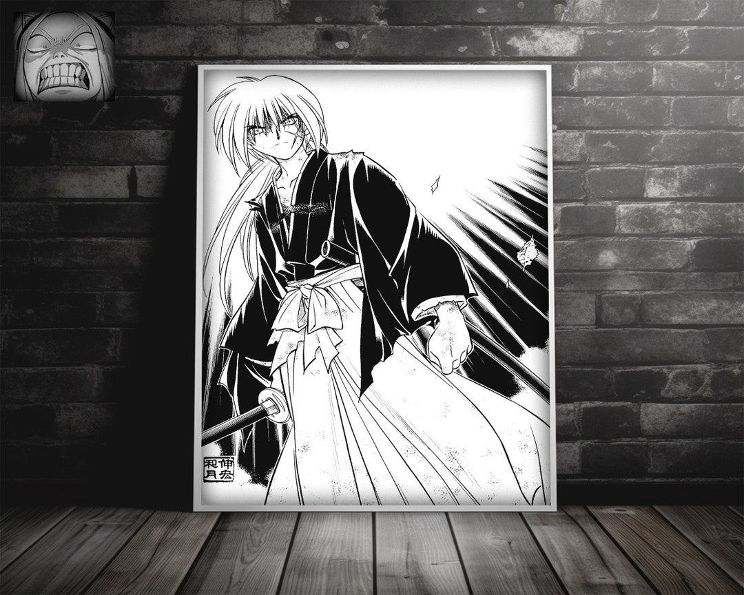 Pink Kimono Samurai Manga Panel Posters - Etsy