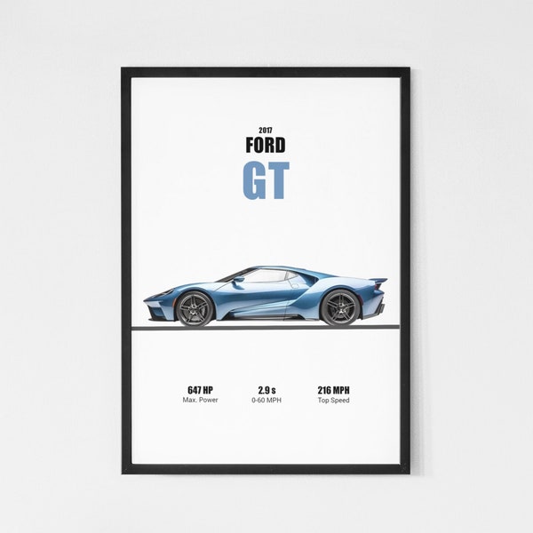 Ford Gt Supercar Poster - Etsy