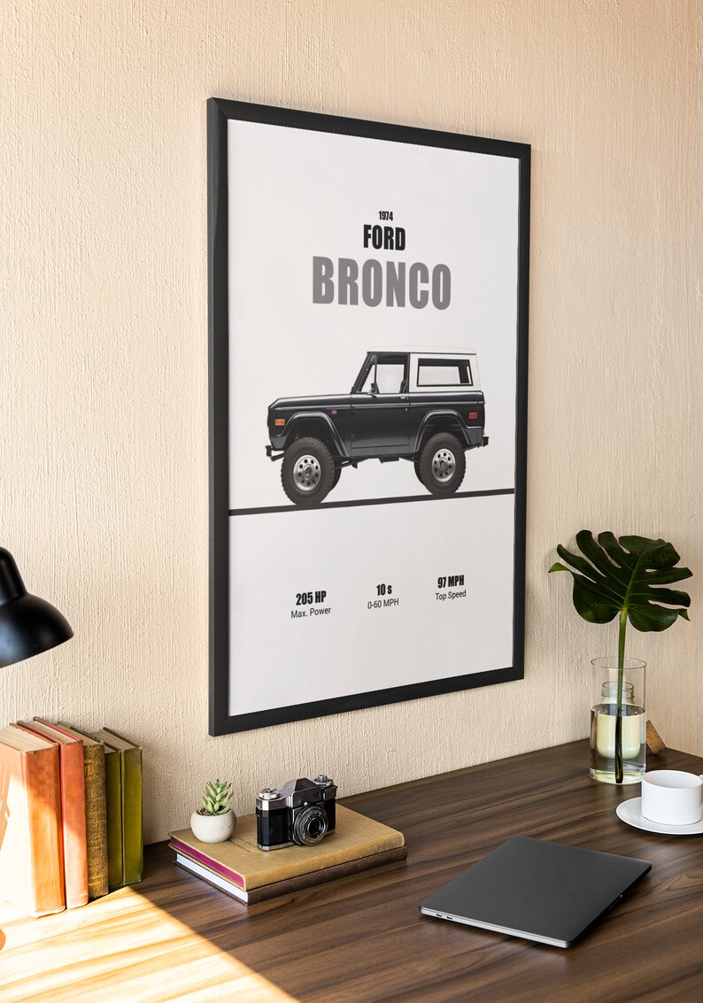 Ford Bronco 1974 Wall Art Printable Digital Download Poster Men Kids ...