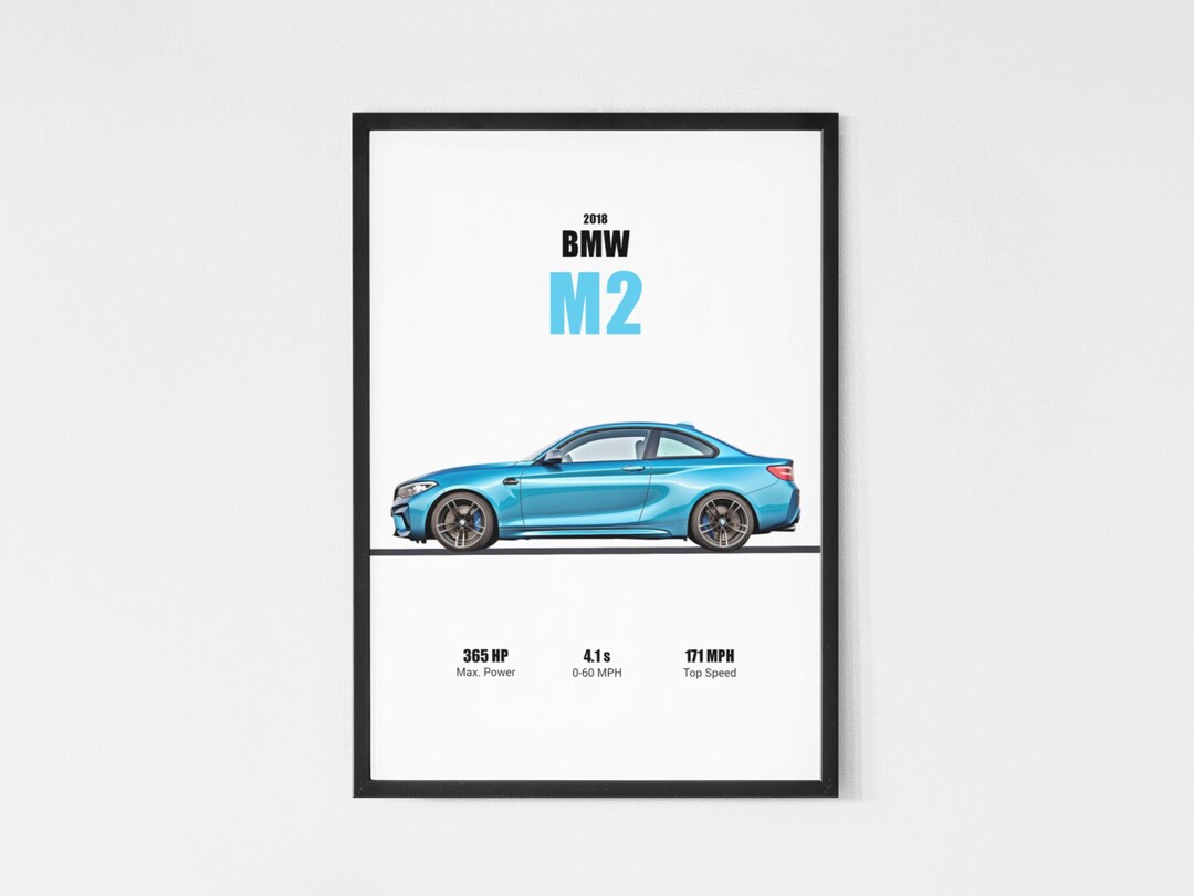 BMW M2 2018 Blueprint Art | Car Poster, Supercar Decor (digital ...