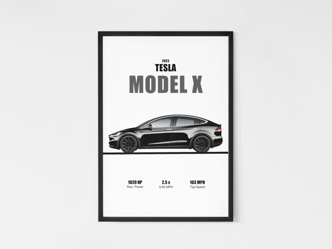 Tesla Model X Wall Art Printable Digital Download Poster Men Kids Boys ...