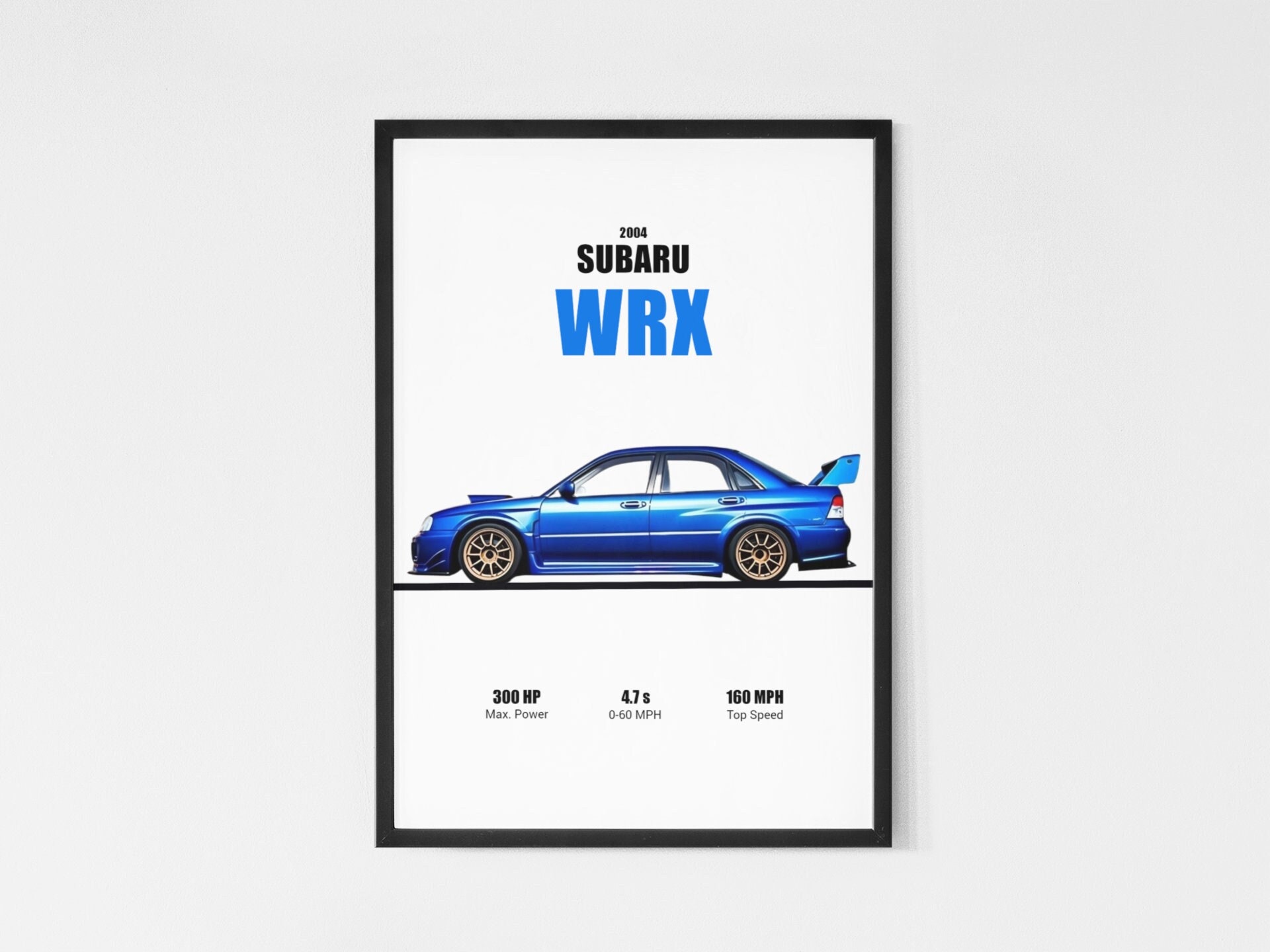 Subaru WRX Sti 2004 Wall Art Printable | Digital Download Poster Men ...