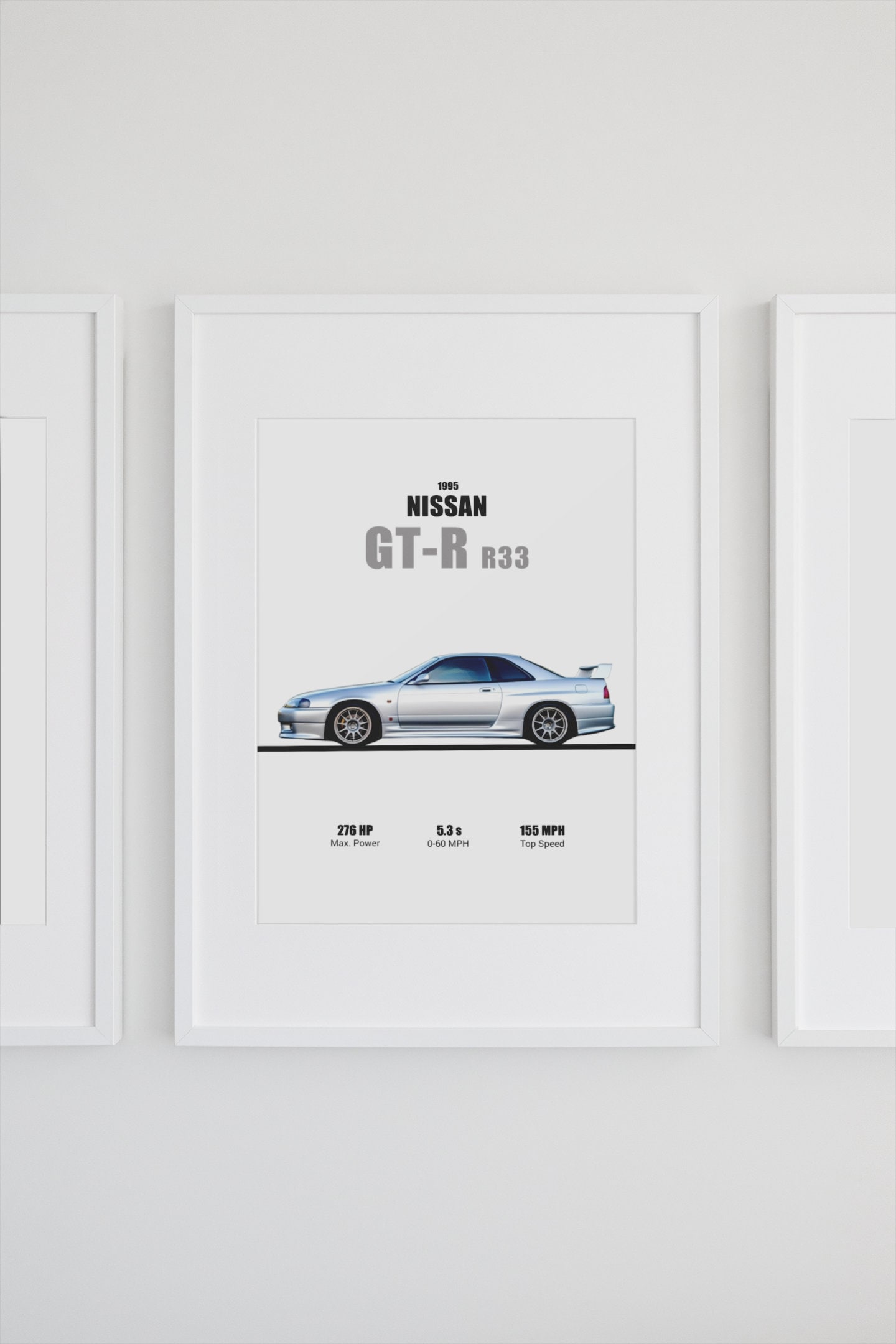 Nissan GT-R R33 1995 Wall Art Printable | Digital Download Poster Men ...