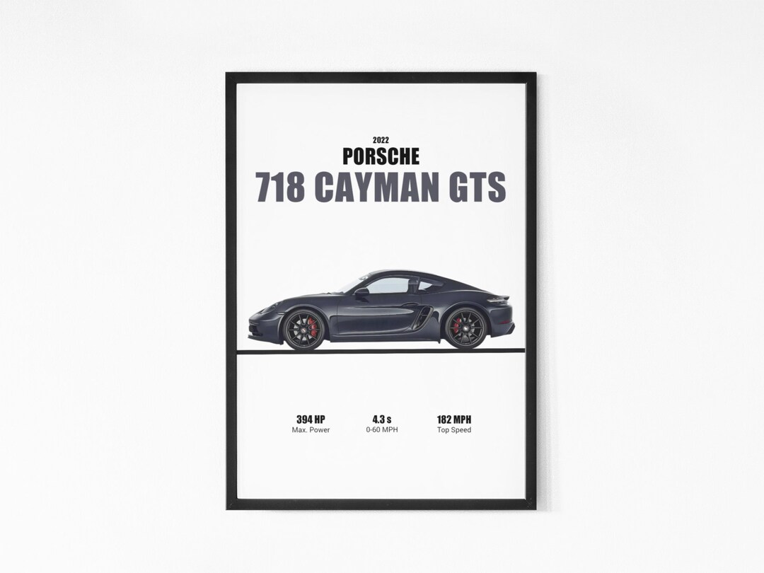 2022 Porsche 718 Cayman GTS Poster Wandkunst | Männer Kinder Jungen ...