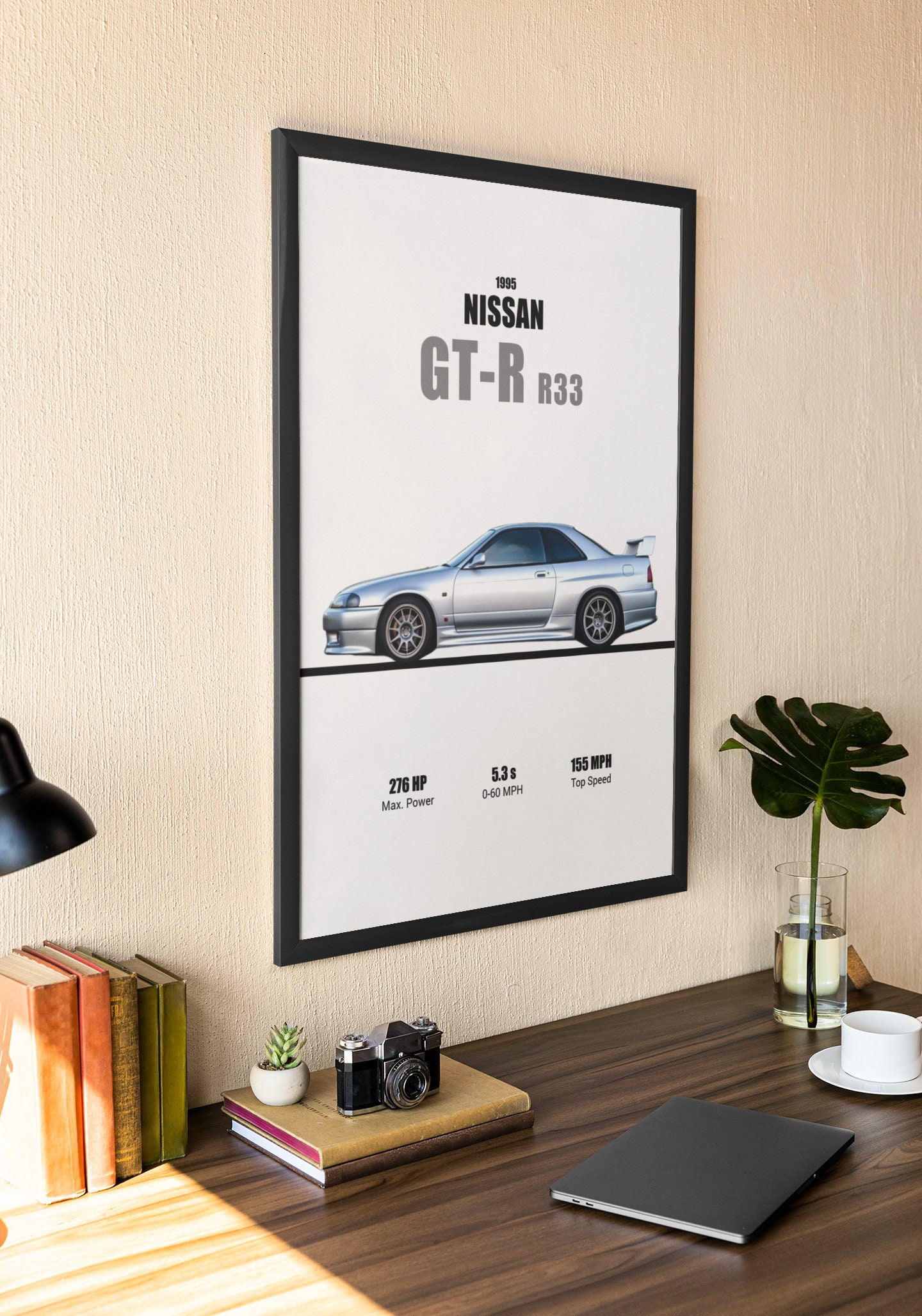 Nissan GT-R R33 1995 Wall Art Printable | Digital Download Poster Men ...