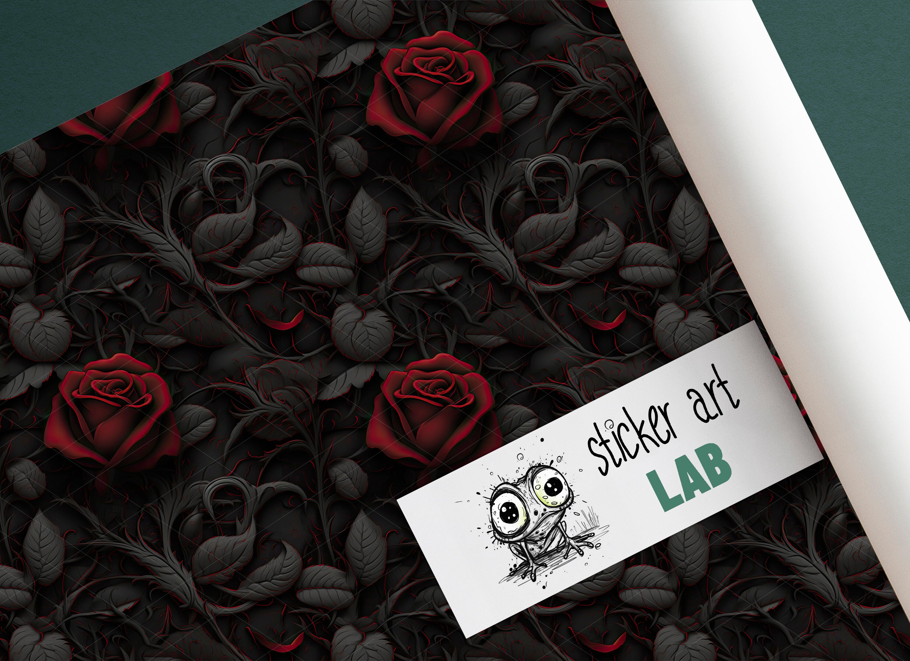 10 Seamless Black and Red Roses Digital Patterns, Floral Scrapbook ...