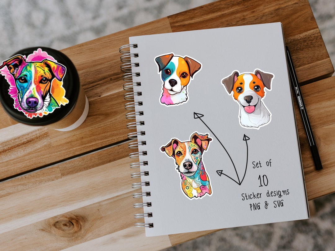 10 Cute Jack Russell Print and Cut Digital PNG Stickers 10 Different ...