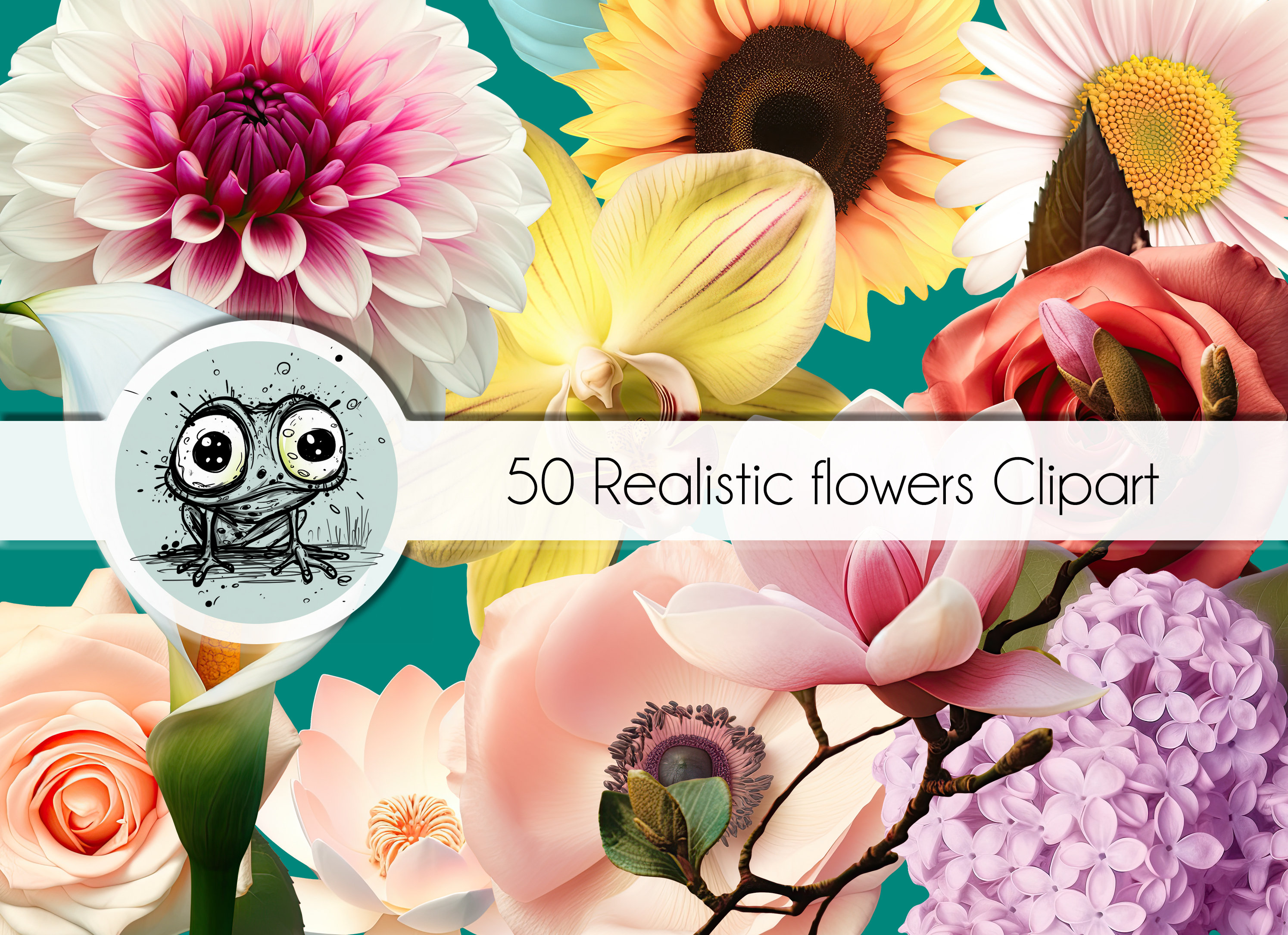 REAL Flower Clipart Flower PNG White Flower Rose Clip Art - Etsy