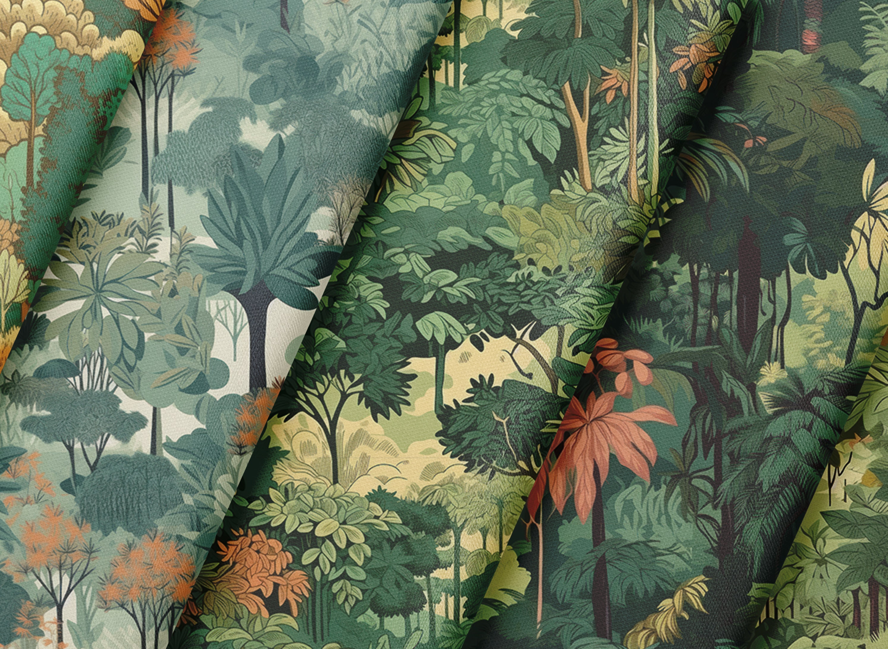 10 Seamless Rainforest Digital Patterns, Tropical Trees Scrapbook Paper ...