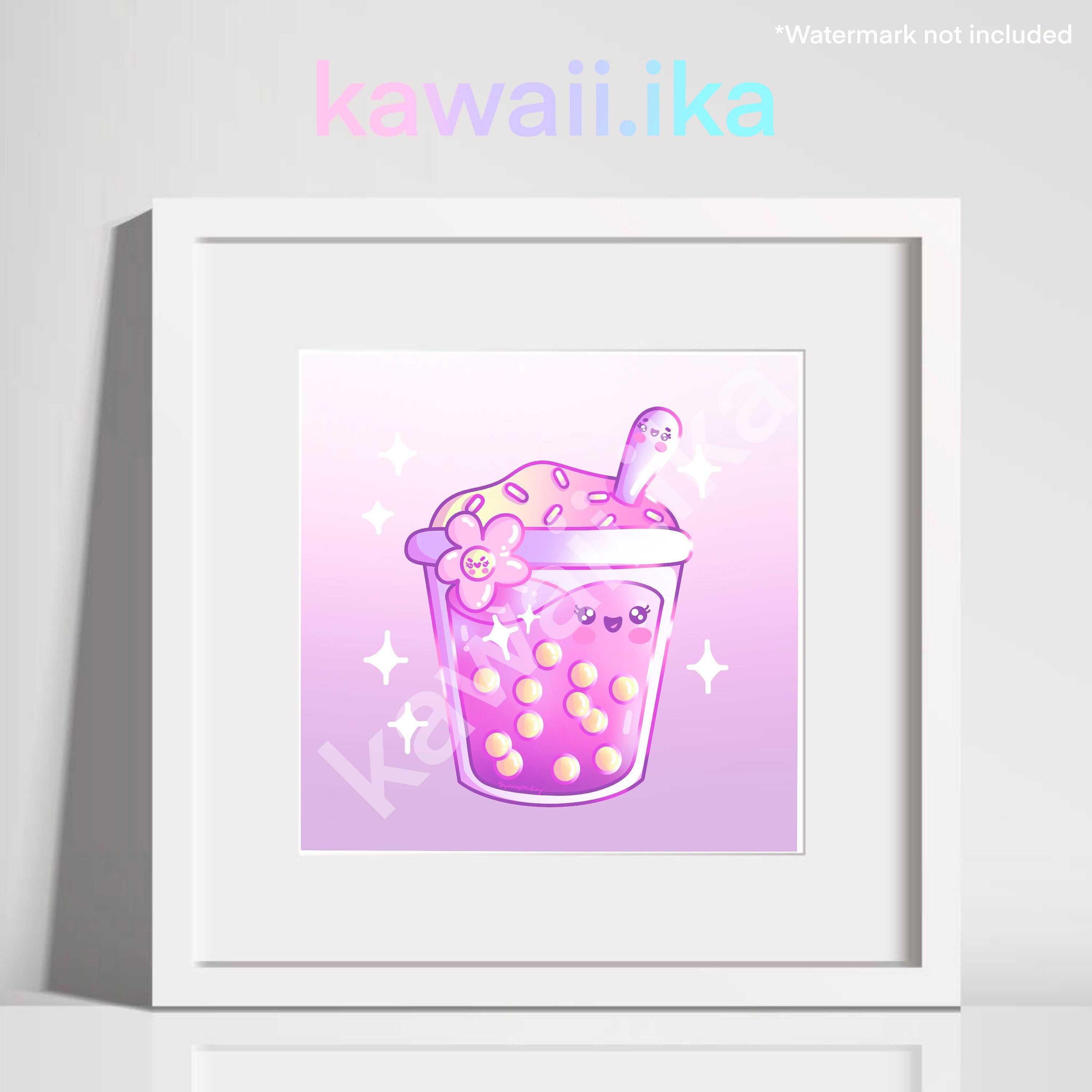 Boba Art Print Cute Kawaii Art Print Kawaii Aesthetic Colorful Art ...