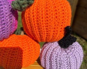 Crochet Pumpkin, Crochet Pumpkin Plushie, Halloween Decor, Autumn, Fall ...