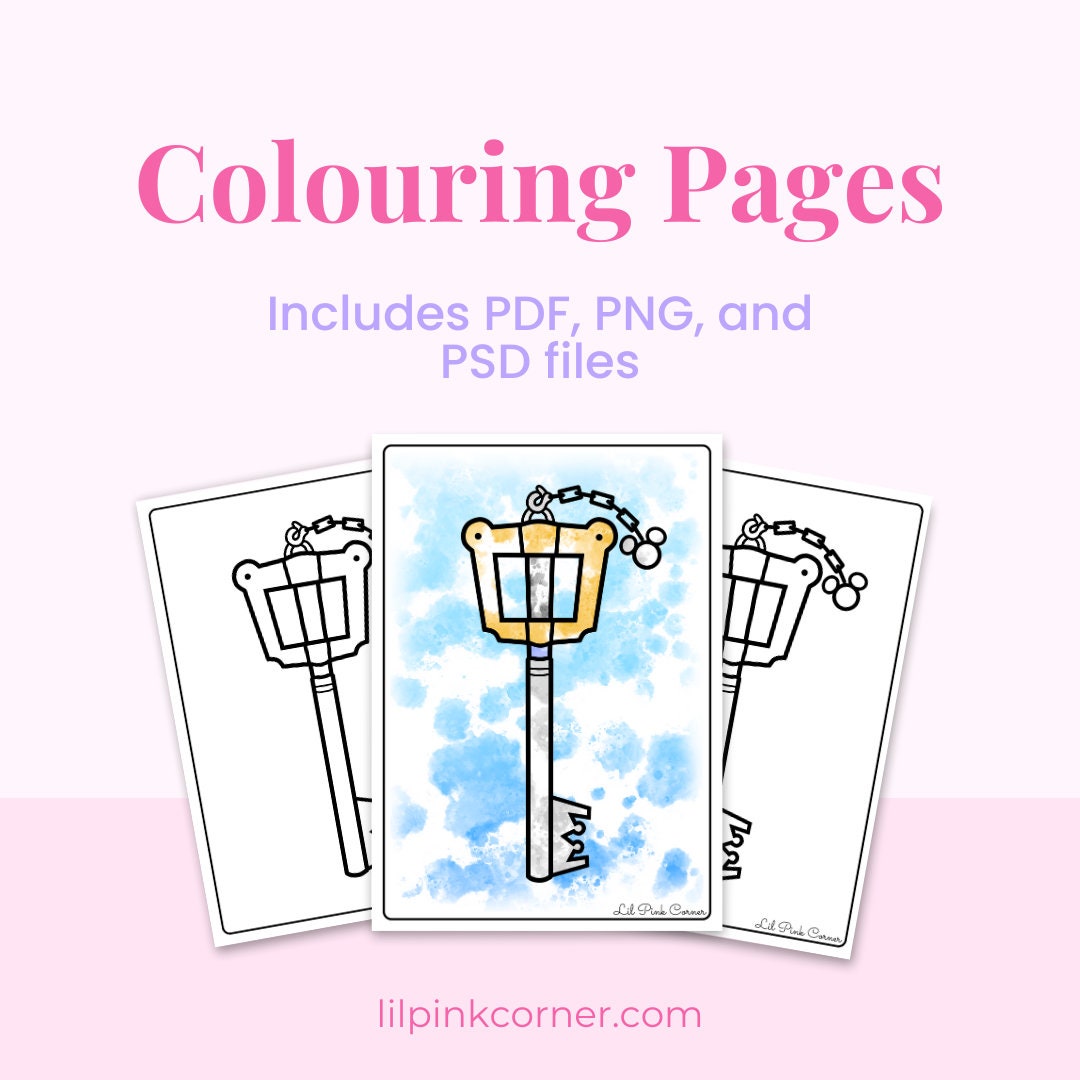 Magical Key Colouring Page - Etsy