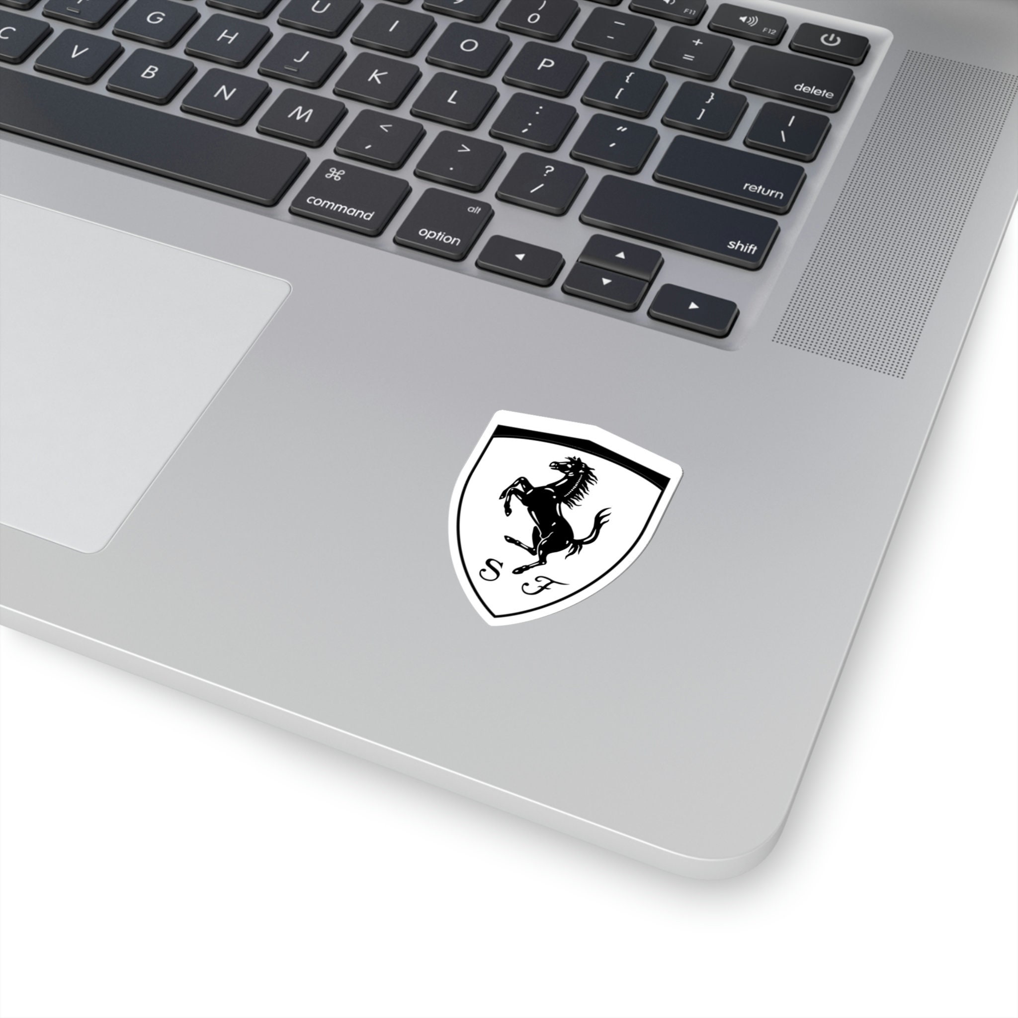 Kiss-cut Stickers F1 Merch Ferrari Logo Black and White - Formula 1 ...