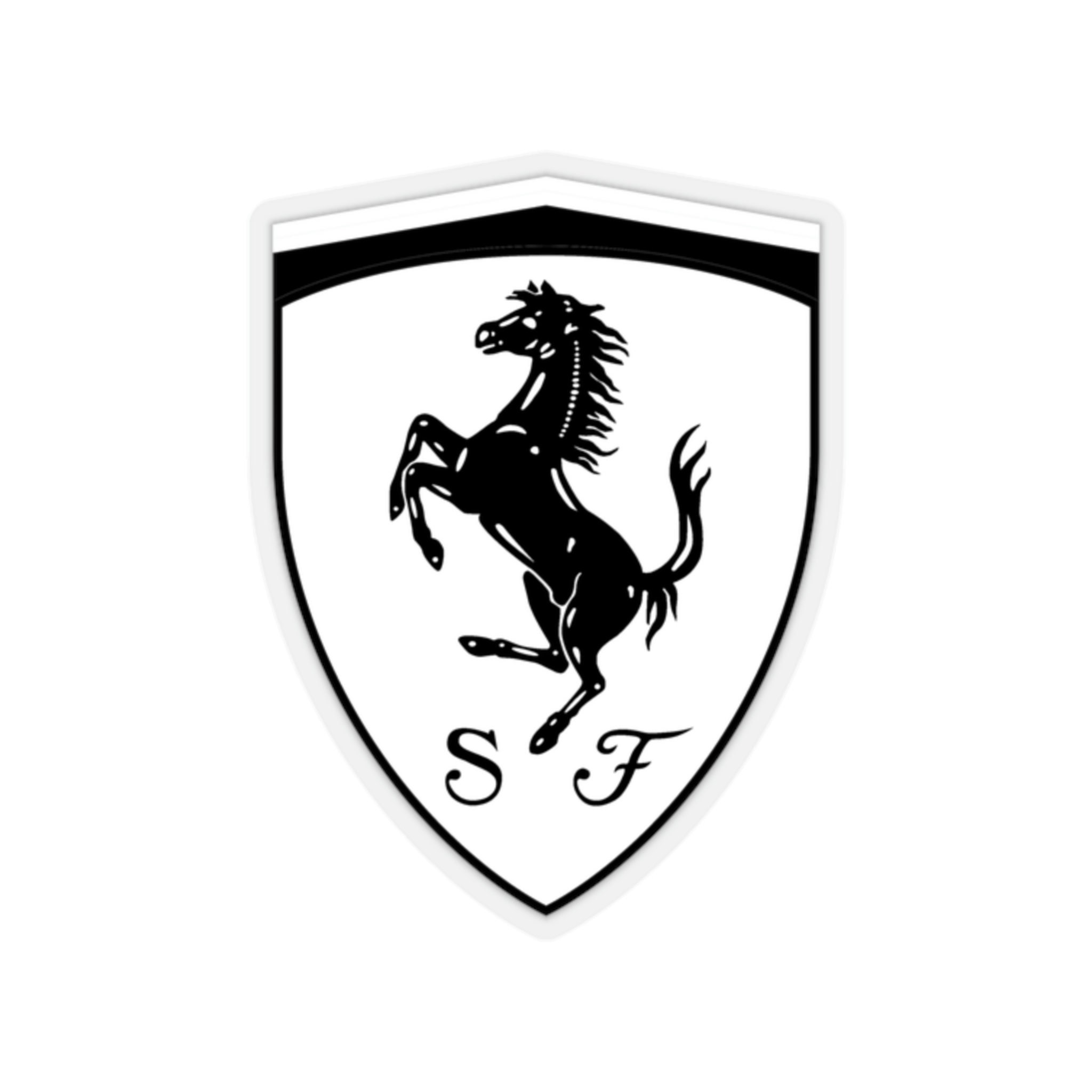 Kiss-cut Stickers F1 Merch Ferrari Logo Black and White - Formula 1 ...