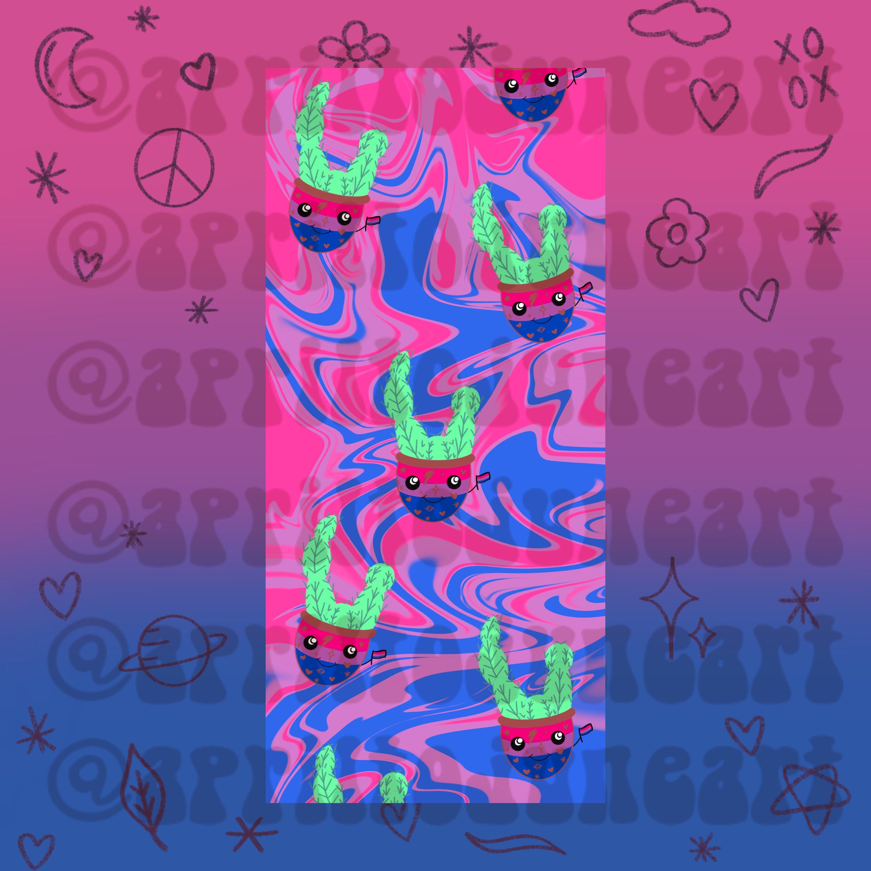 Bisexual Pride Phone Background LGBTQ, Botanical Succulent Subtle Queer ...