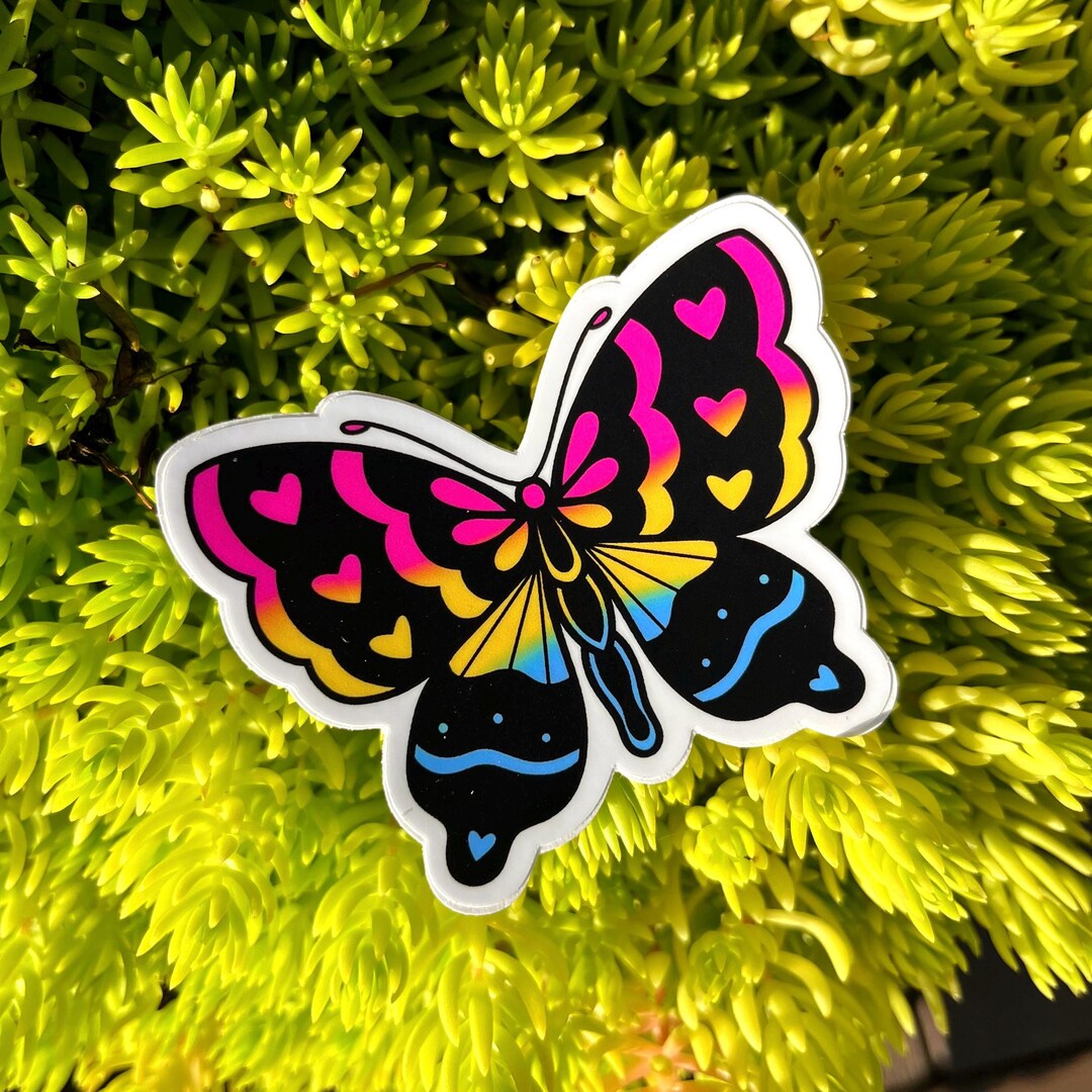 Pansexual Pride Butterfly Sticker, LGBTQ Waterproof Decal - Etsy