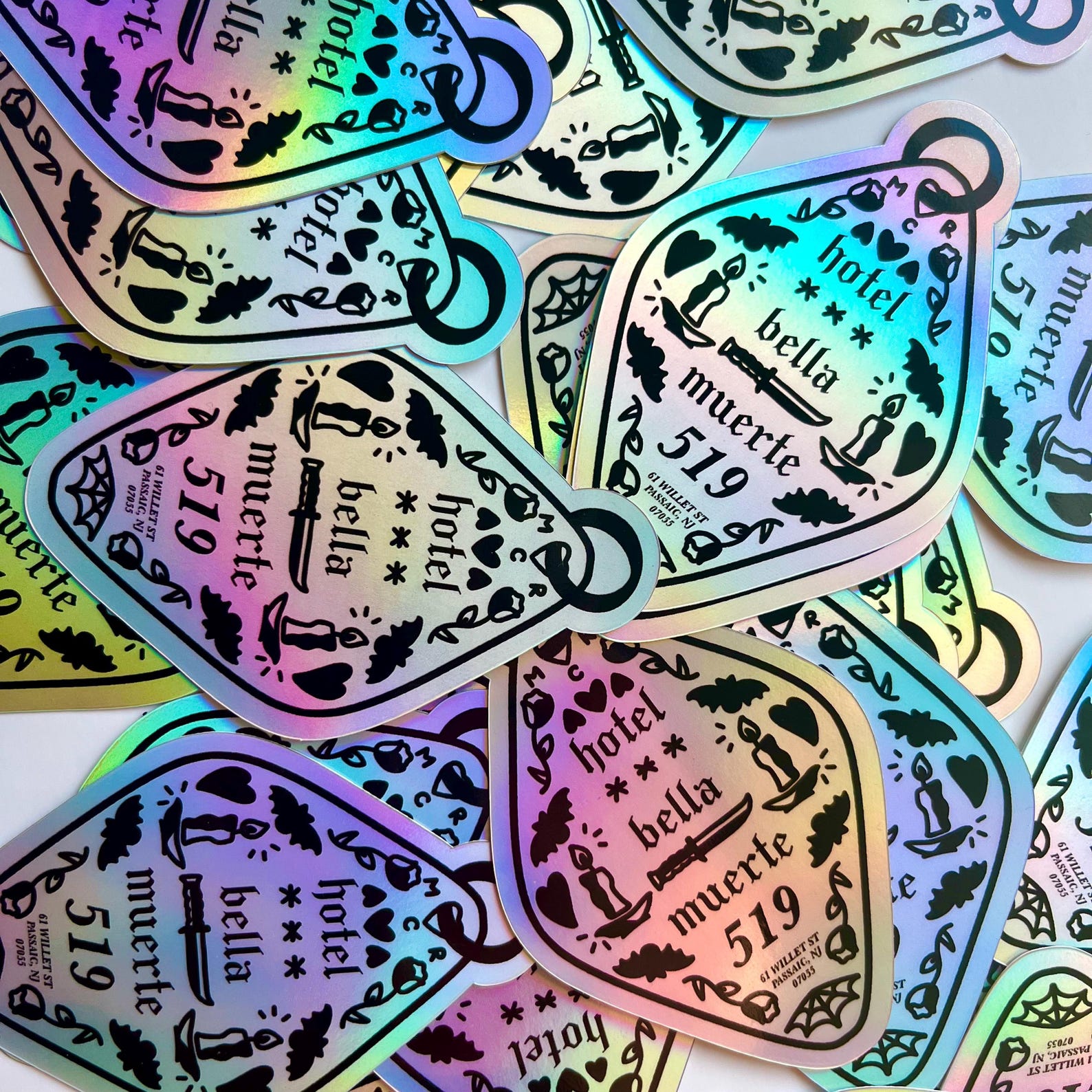 MCR Sticker, Hotel Bella Muerte, Holographic Waterproof Sticker - Etsy